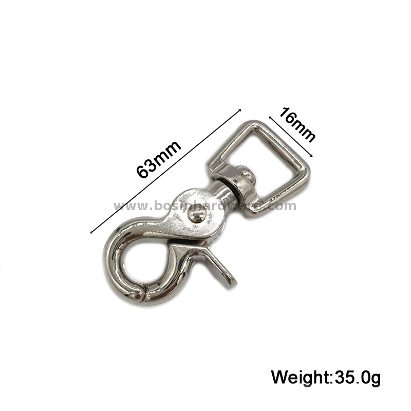 16mm Square Head Trigger Snap Hook - Buy Key Ring Snap Hook, Trigger snap hook, Metal Snap hook ...