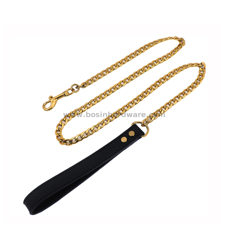 90cm Flat Gold Chew Proof Stainless Steel Dog Cuban Leash Chains - Buy ...